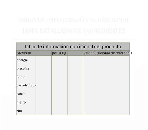 ¡Descubre Cómo Crear una Tabla de Información Nutricional Perfecta con ...