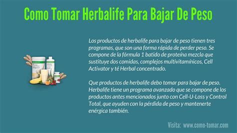 Cómo Tomar Herbalife para Bajar de Peso: El Plan Infalible que Todos Deben Conocer - La Feria ...
